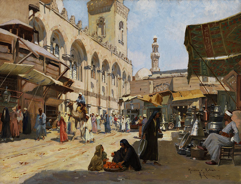 Alberto Rossi Marché arabe à Kalun, 1907, 46×61 cm : Descriptif de l ...