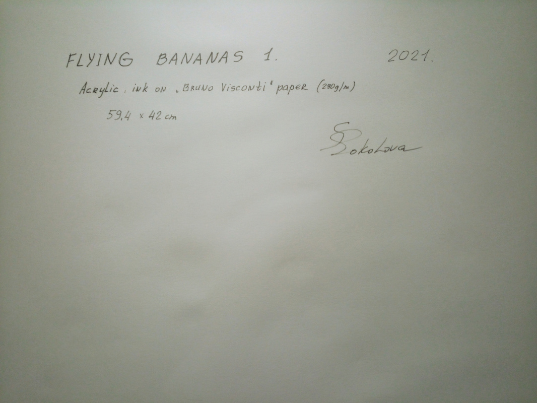 FLYING BANANAS 1, 2021, 42×59 cm by SVETLANA SOKOLOVA: History ...