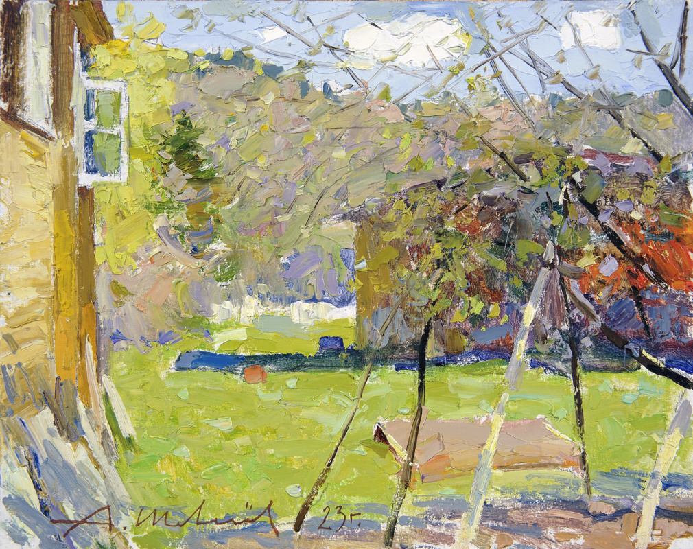 Alexander Viktorovich Shevelev Early May. Cardboard, oil 20 x 25 cm. 2023, 2023, 1×20×25 cm ...