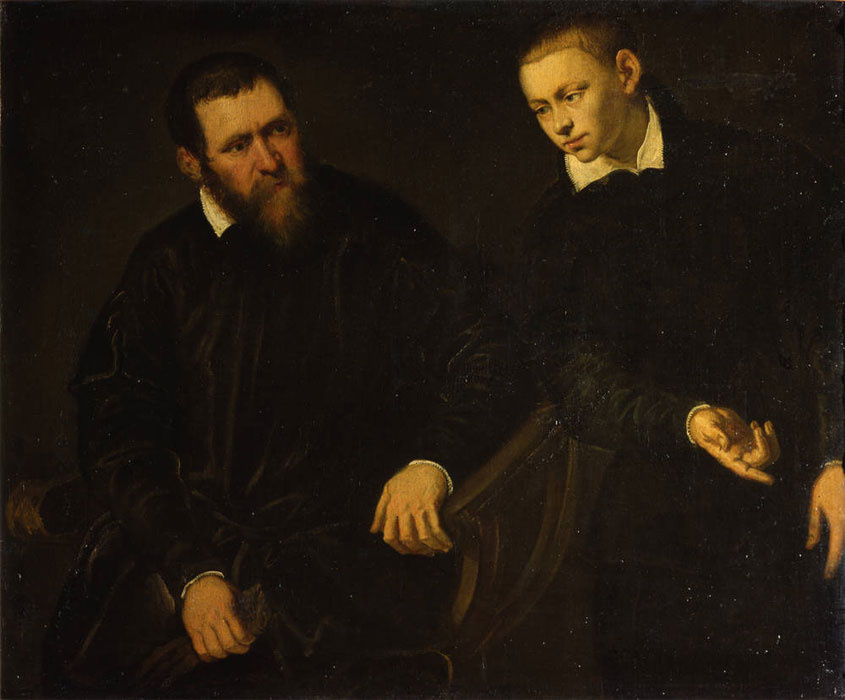 Portrait of two men, 121×100 cm by Tintoretto (Domenico Robusti ...