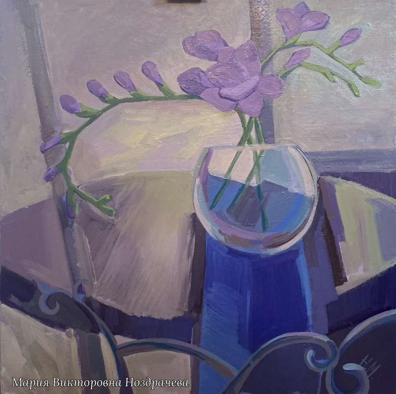 Maria Viktorovna Nozdracheva "Freesia", XXI, 50×50 cm : Descriptif de l ...