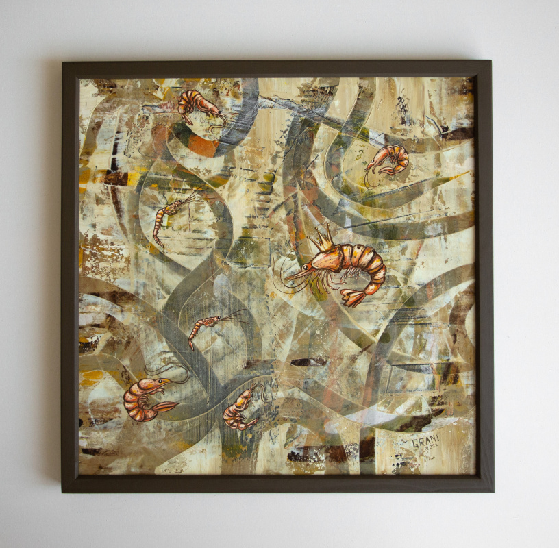 The Shrimp King, 18.05.2021, 50×50×2 cm by Nikita Grazewski: History ...