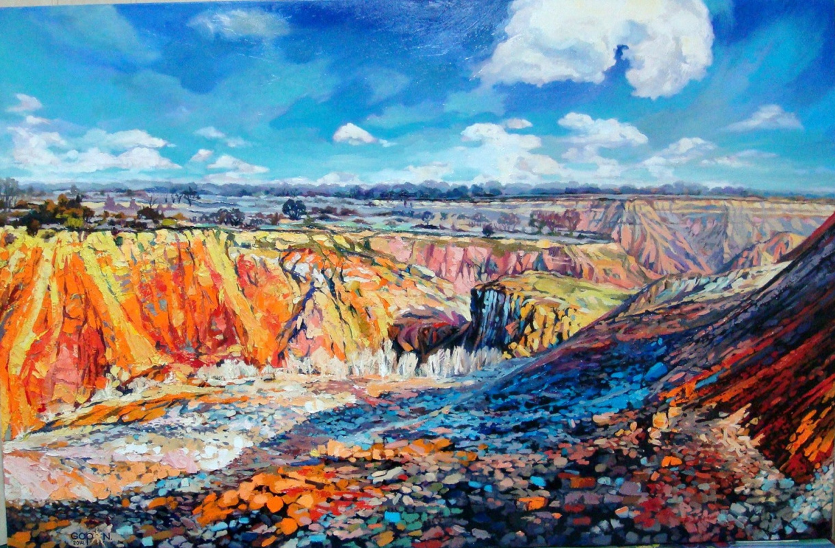 Nikolay Gapon "Cantera de arena", 03.11.2014, 150×100 cm: Descripción ...