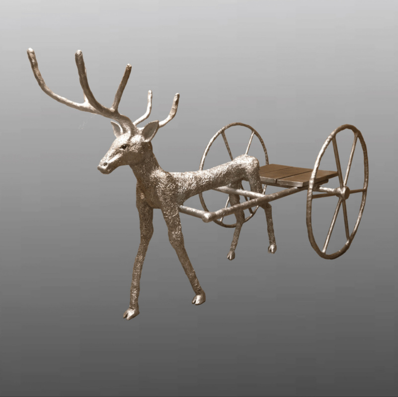Mica er Sculpture "Équipe de cerfs", 11.04.2019, 80×100×180 cm ...